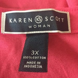 Karen Scott | Tops | Nwt Karen Scott Plus Size Cotton Cuffedsleeve Top ...